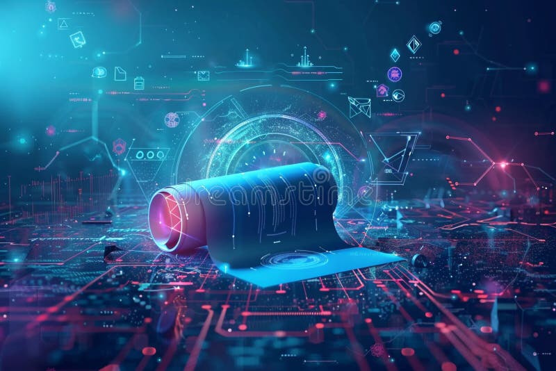 Digital Blueprint Futuristic Technology Innovation Design Engineering ...