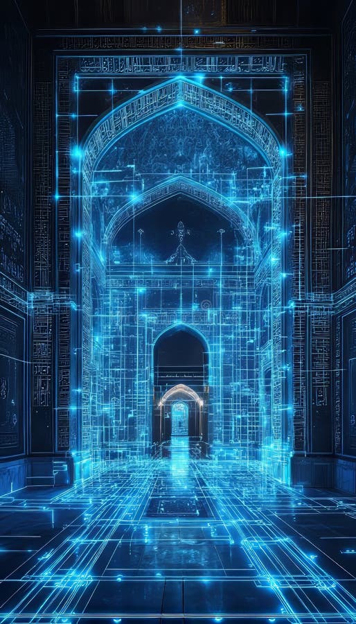 Digital Blueprint, Historic Architecture an Intricate Network Design of ...