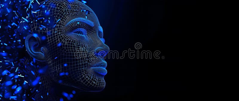 Digital Blueprint of the Human Face Stock Illustration - Illustration ...