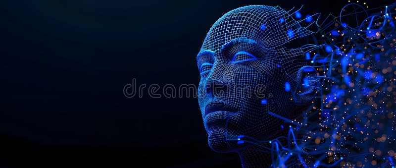 Digital Blueprint of the Human Face Stock Illustration - Illustration ...