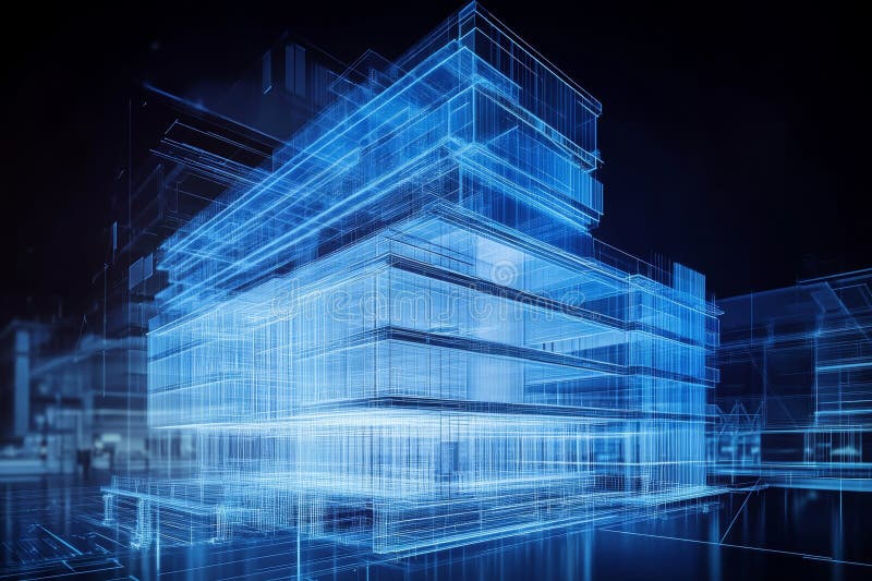 Digital Blueprint of an Innovative Office Building Featuring ...