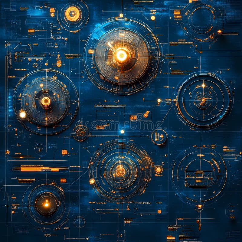 Digital Blueprint for Software Development Stock Illustration ...