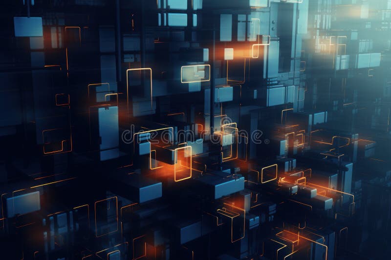 Digital Blurry Abstract Background in Blue AI Generated Stock ...