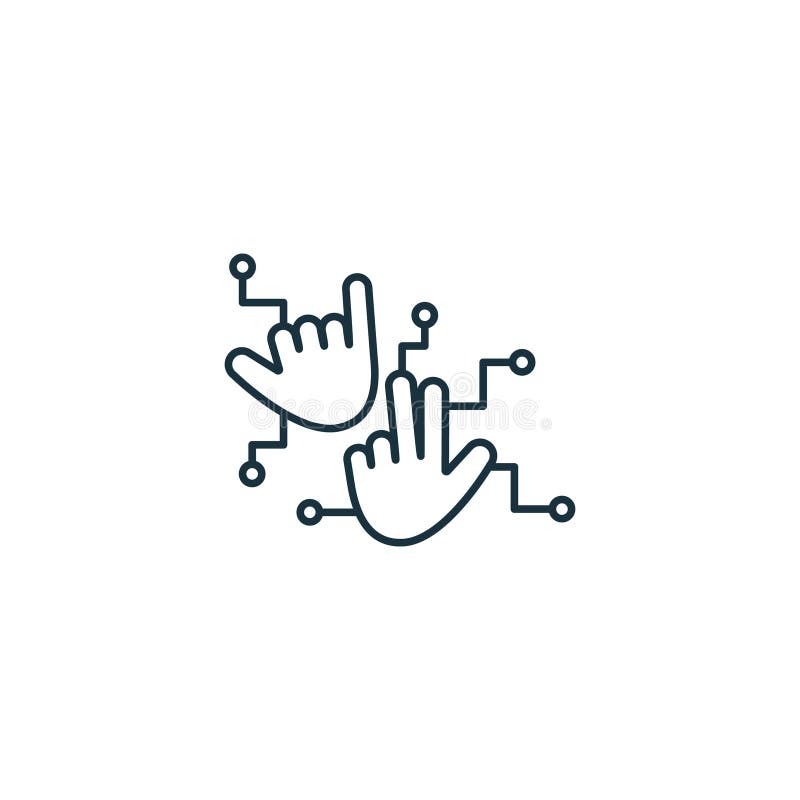 Digital Body Language Icon. Monochrome Simple User Behavior Icon for ...