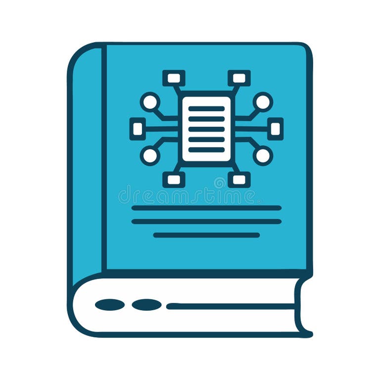 Digital Book with AI Circuit Board Stock Vector - Illustration of ...