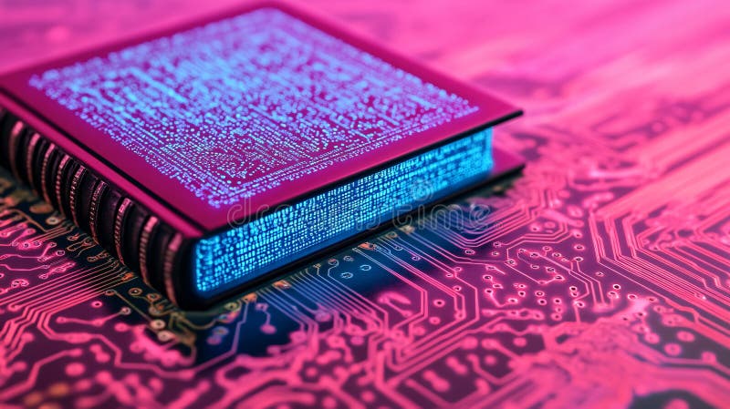 Digital Book on Circuit Board Code Technology Data Innovation Stock ...