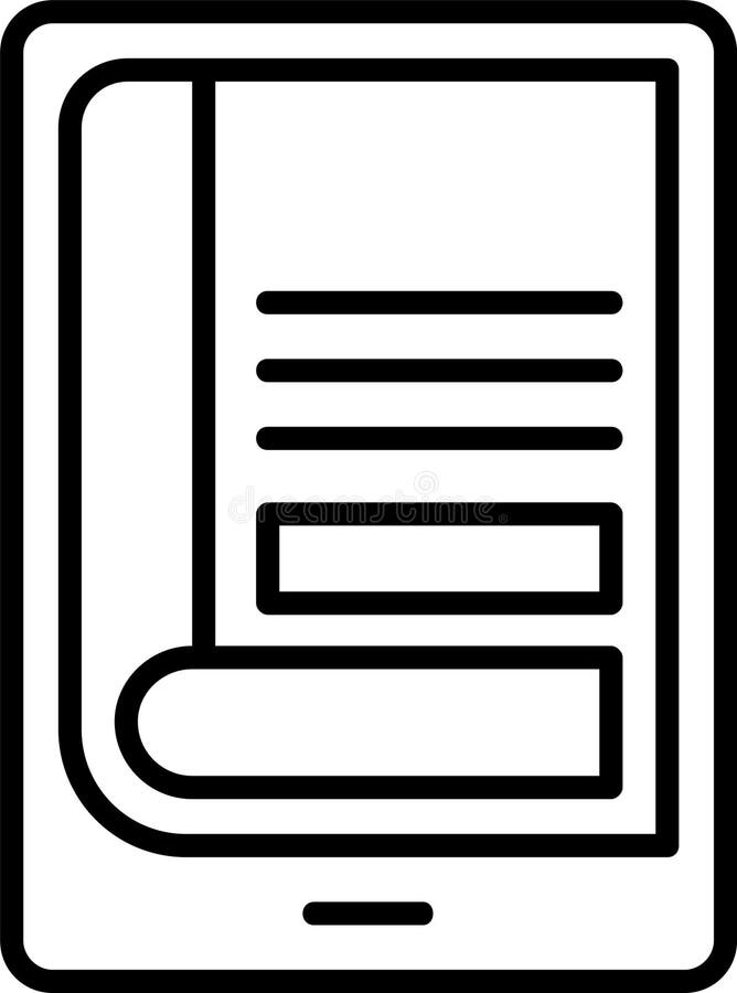 Digital Book Cover Outline Vector Icon Stock Vector - Illustration of ...