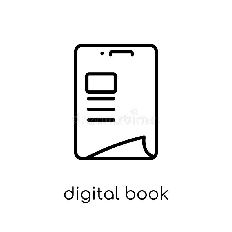 Digital Book Icon. Trendy Modern Flat Linear Vector Digital Book Stock ...