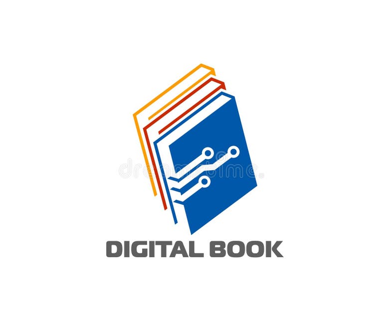 Digital Book Icon, Vector Emblem Featuring a Book Stock Vector ...