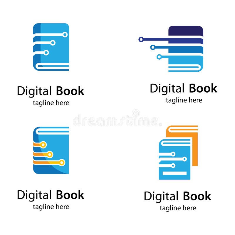 Digital Book Logo Technology Vector Icon Stock Vector - Illustration of ...