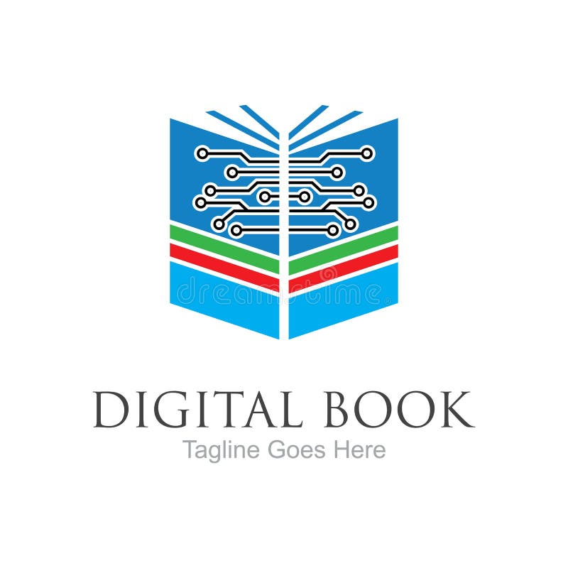Digital Book Logo Technology Vector Icon Design Stock Vector ...