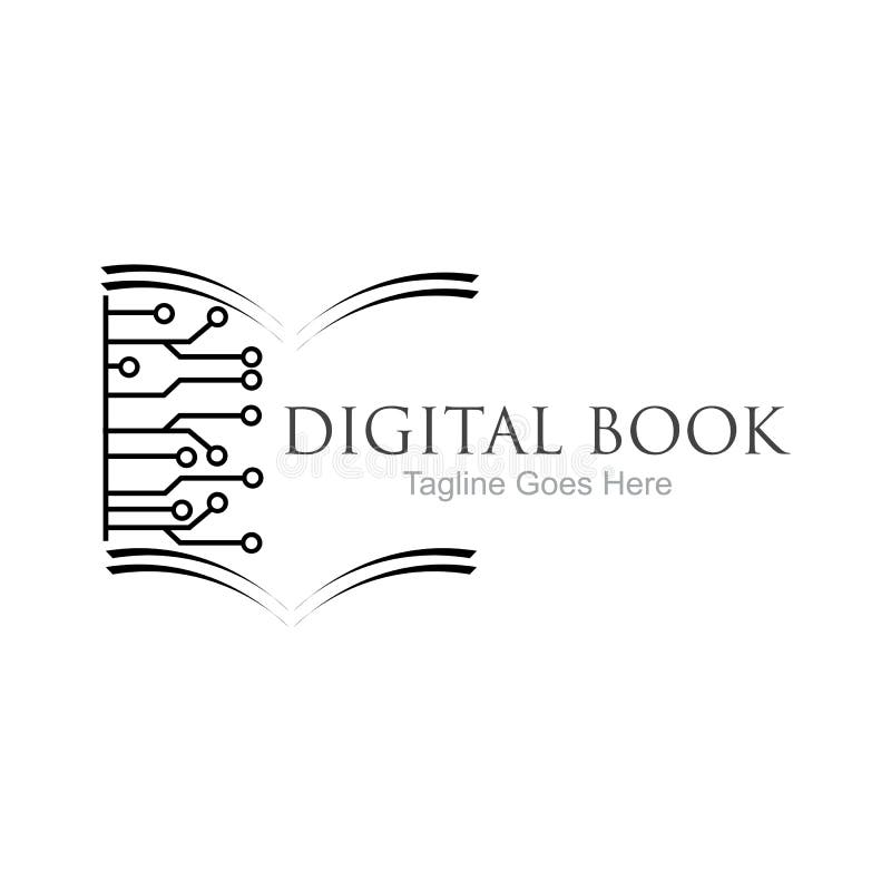 Digital Book Logo Technology Vector Icon Design Stock Vector ...
