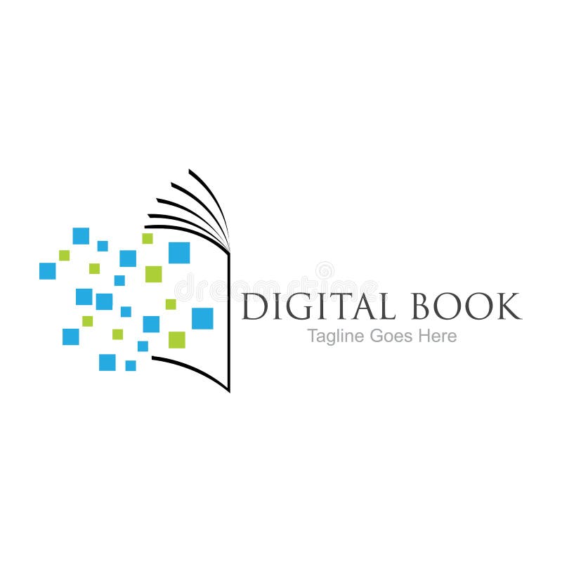 Digital Book Logo Technology Vector Icon Design Stock Vector ...
