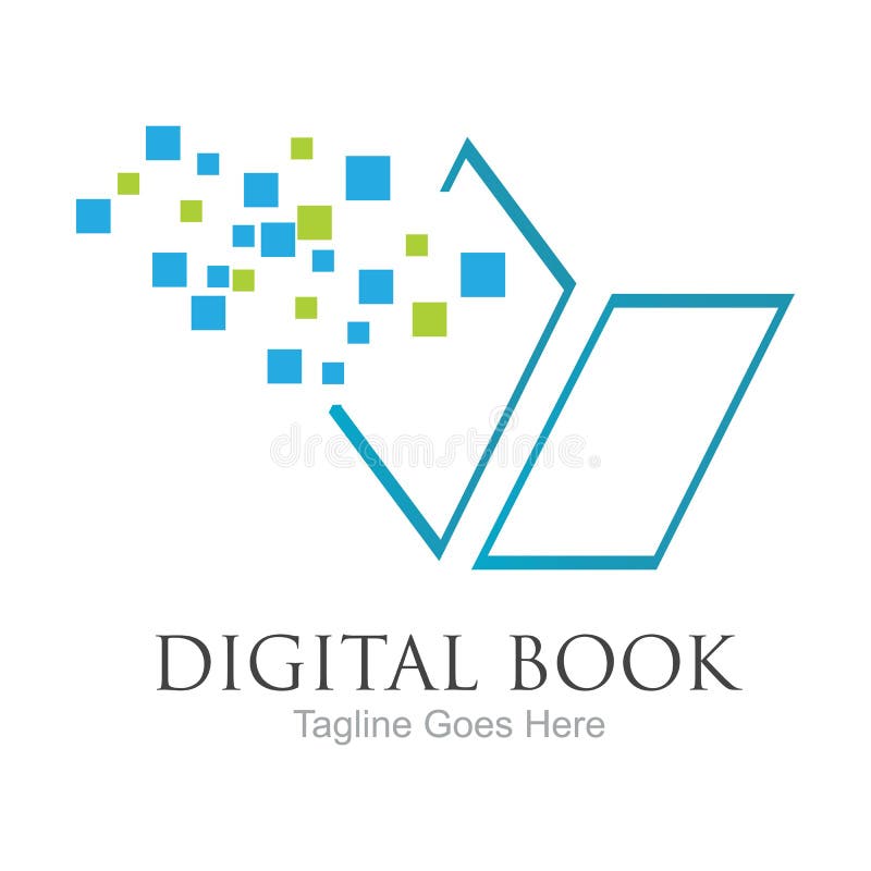 Digital Book Logo Technology Vector Icon Design Stock Vector ...