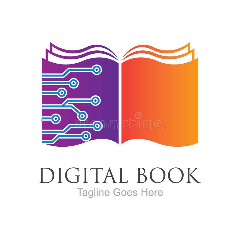 Digital Book Logo Technology Vector Icon Design Stock Vector ...