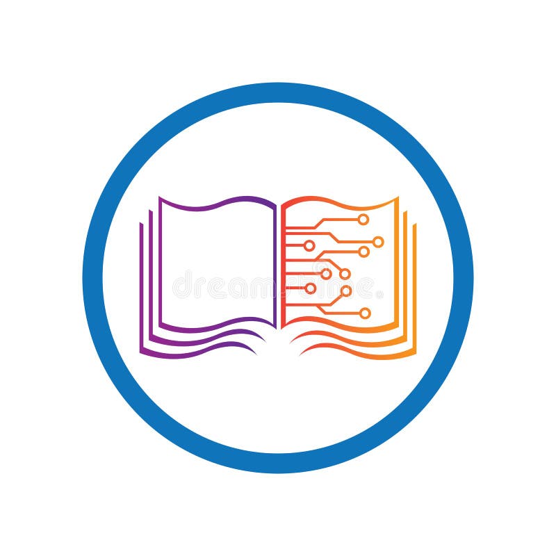 Digital Book Logo Technology Vector Icon Design Stock Vector ...