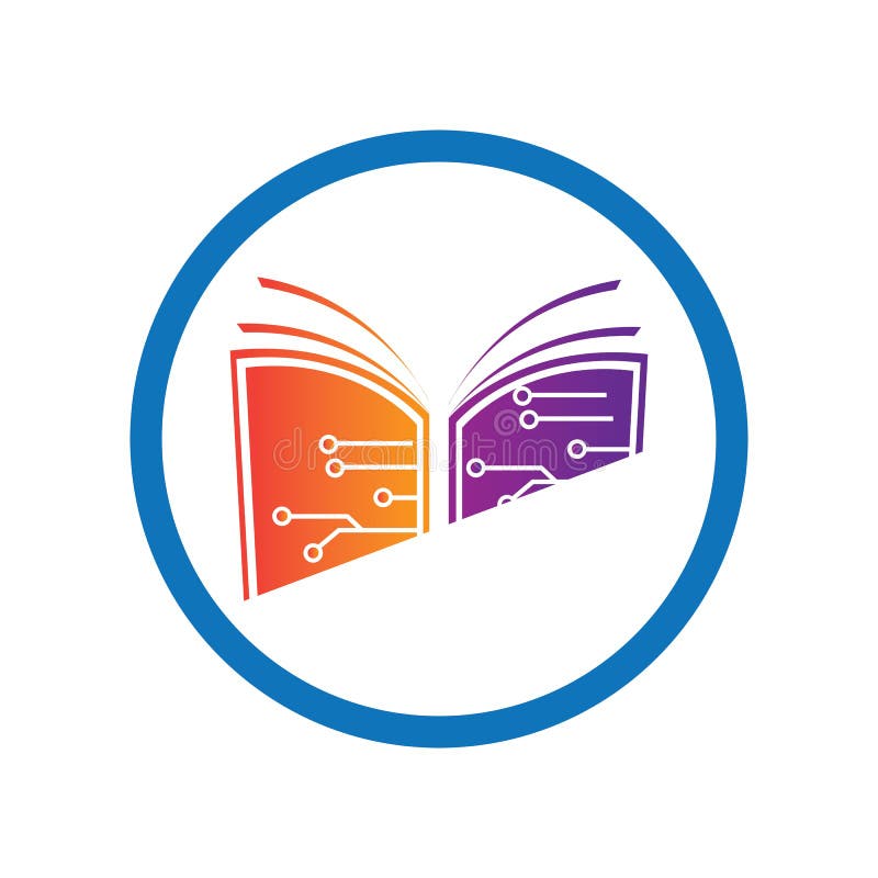 Digital Book Logo Technology Vector Icon Design Stock Vector ...