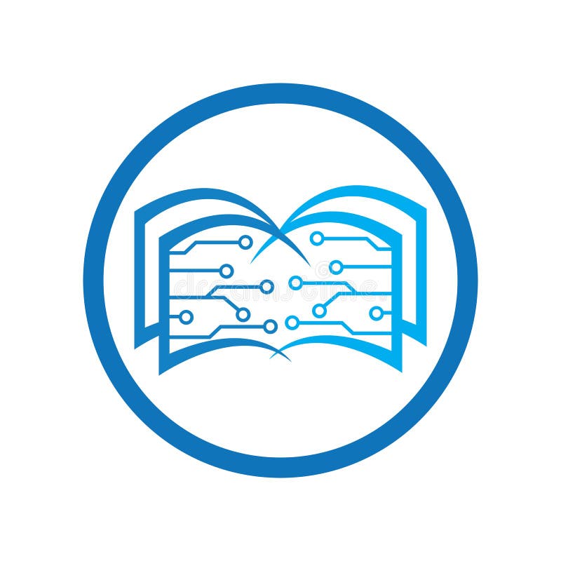 Digital Book Logo Technology Vector Icon Design Stock Vector ...