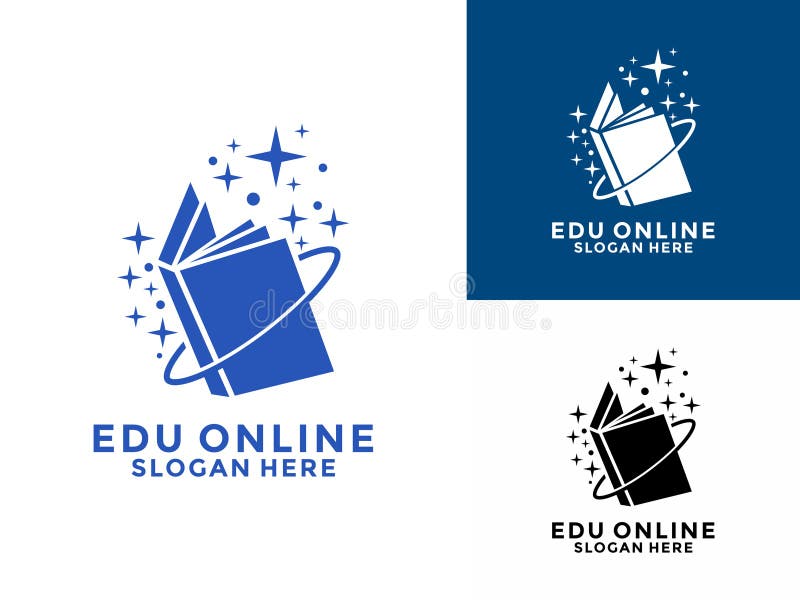 Digital Book Online Logo Design Vector. Planet Book Logo Vector ...