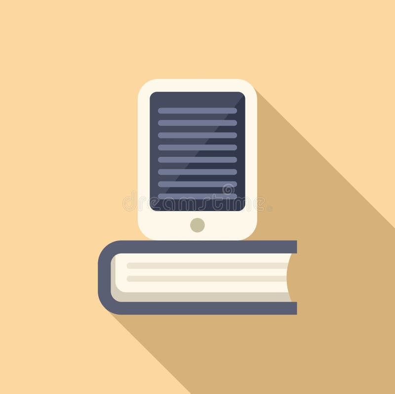 Digital Book on Paper Literature Icon Flat Vector. Public Education ...