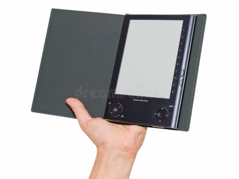 Digital Book Reader in Hand Stock Image - Image of education, industry ...