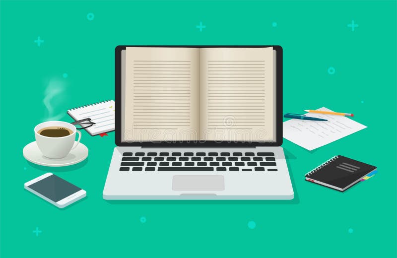 Book Screen Laptop Stock Illustrations – 17,594 Book Screen Laptop ...