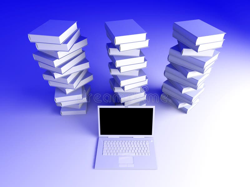 Digital Books stock illustration. Illustration of monitor - 20235934