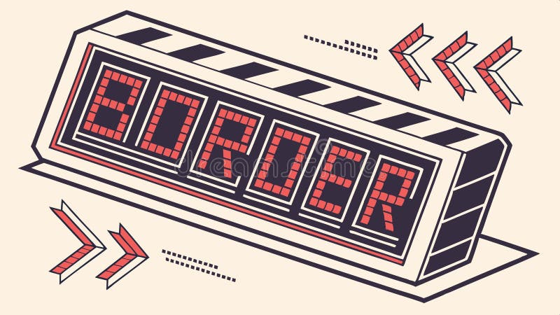 Digital Border Sign, Electronic Display Design for Modern Style Themes ...