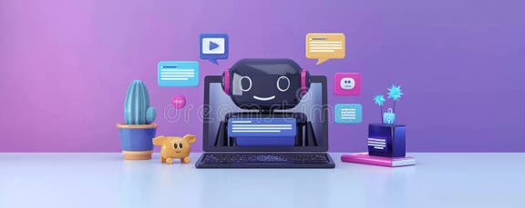 Digital Bot Using Laptop AI Chatbot Automatic Answering, System ...