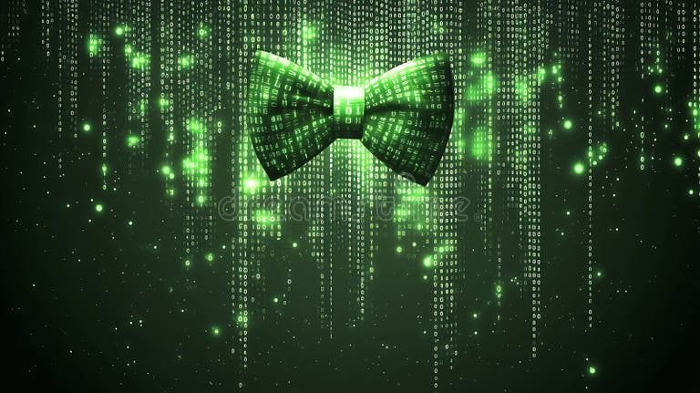 Digital Bow Tie Against Matrix Style Background High Tech Binary Code ...