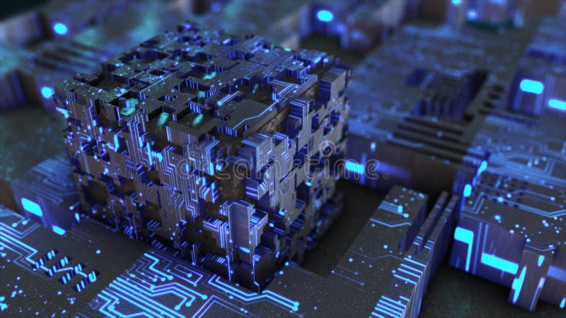 Abstract Background Digital Box Effect Blue Glow Color Stock Photo ...