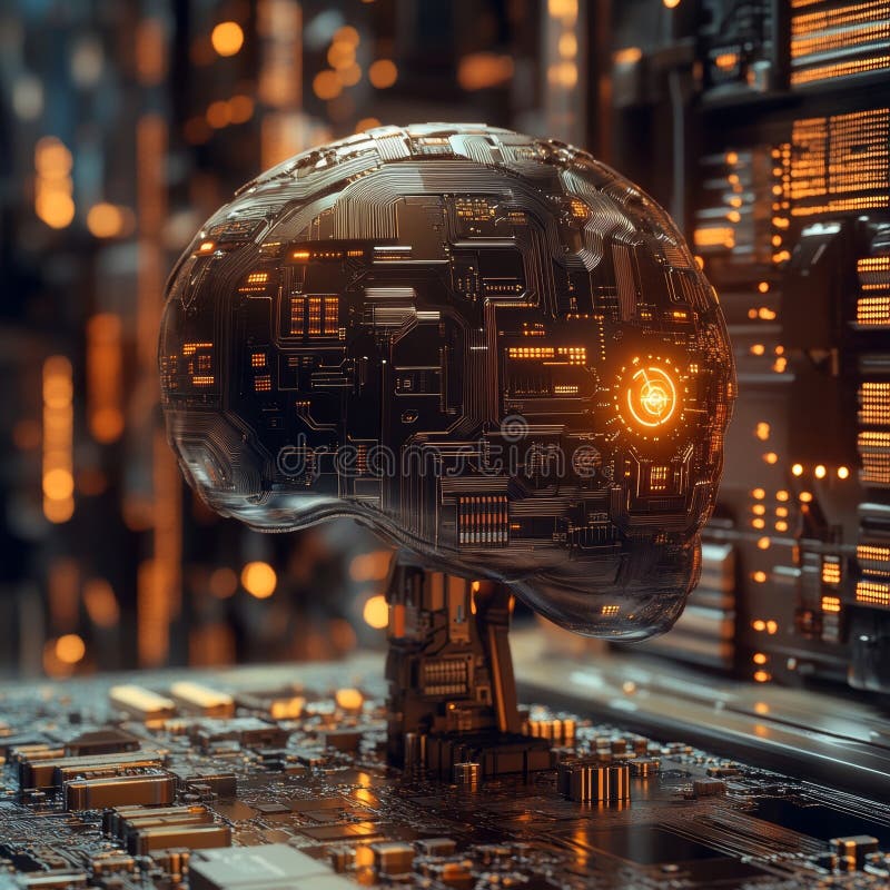 Digital Brain stock illustration. Illustration of robot - 335540085