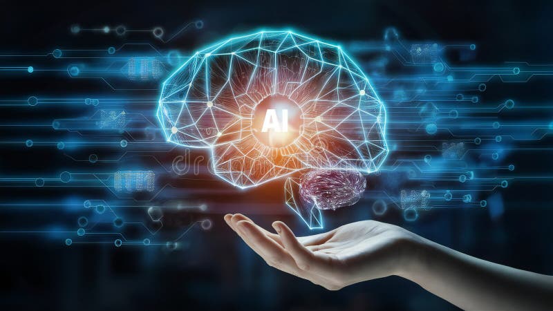 Digital Brain AI, Machine Learning, and Business Technology Concept ...