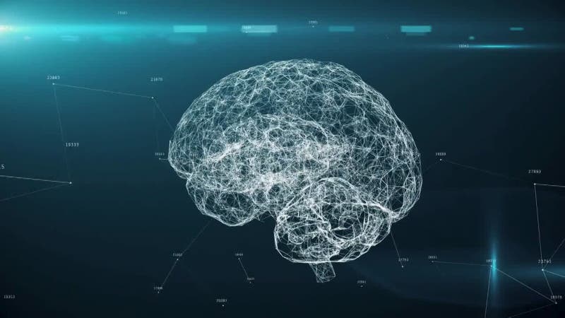 Digital Brain Artificial Intelligence AI Big Data Deep Learning Computer Machine with Machine ...