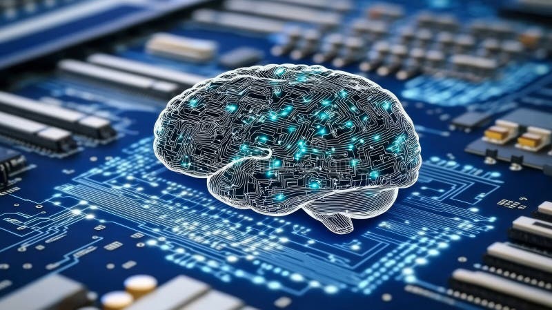Digital Brain, Artificial Intelligence Concept, Circuit Board ...