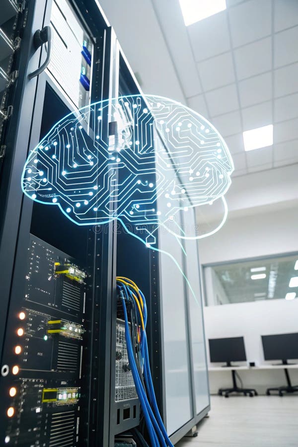 Digital Brain with Artificial Intelligence Stock Illustration ...