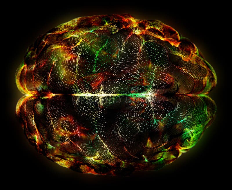 Digital Brain. Artificial Intelligence Deep Learning Process Stock ...