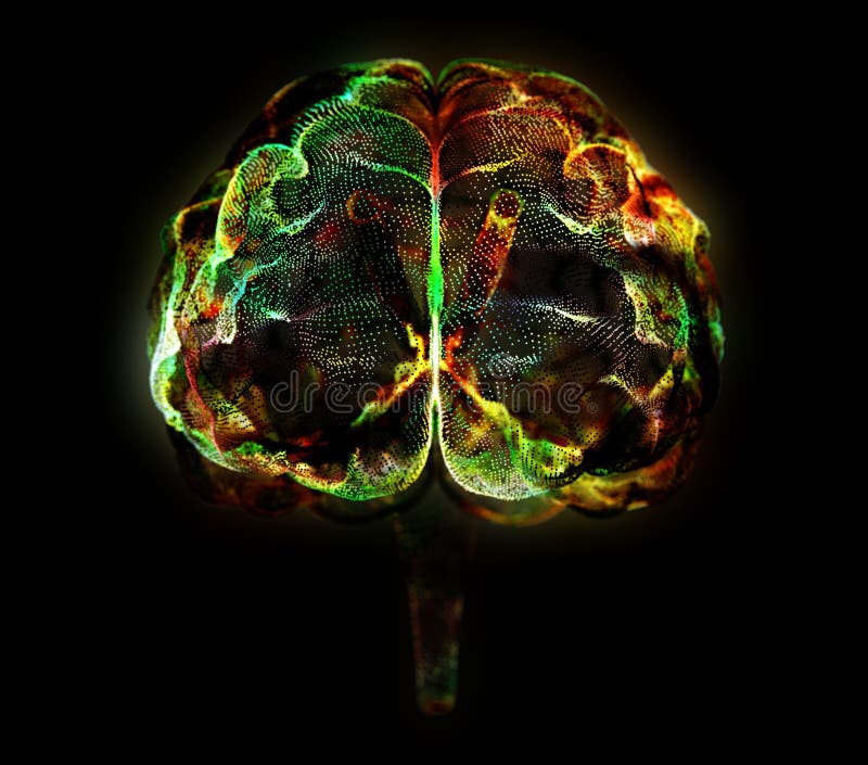 Digital Brain. Artificial Intelligence Deep Learning Process Stock ...