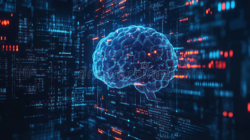 Digital Brain Artificial Intelligence Network Data Stock Illustration - Illustration of ...