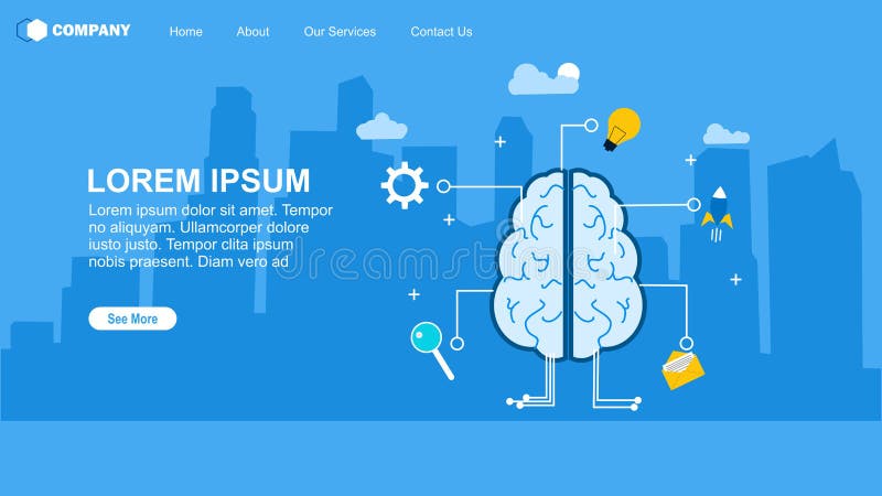 Digital Brain and Artificial Thinking Process Concept Stock Vector ...