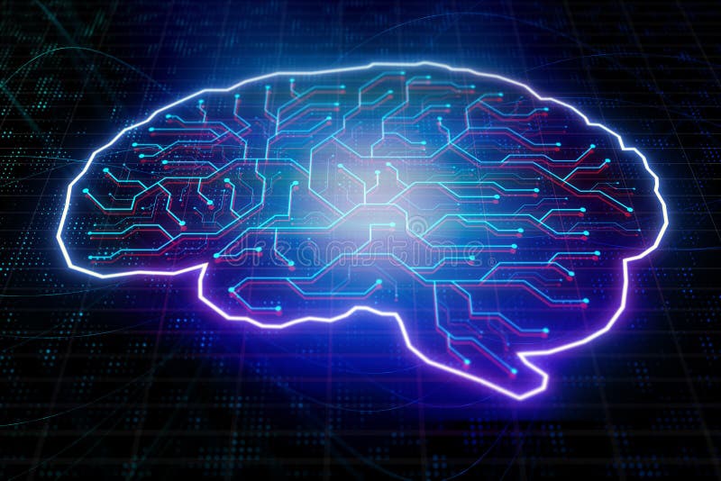 Digital brain wallpaper stock illustration. Illustration of interface ...