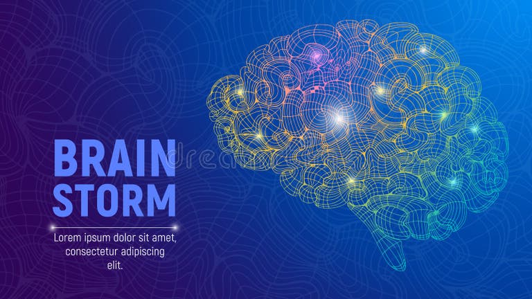 Digital Brain Background with Lines 3d Texture Stock Vector ...