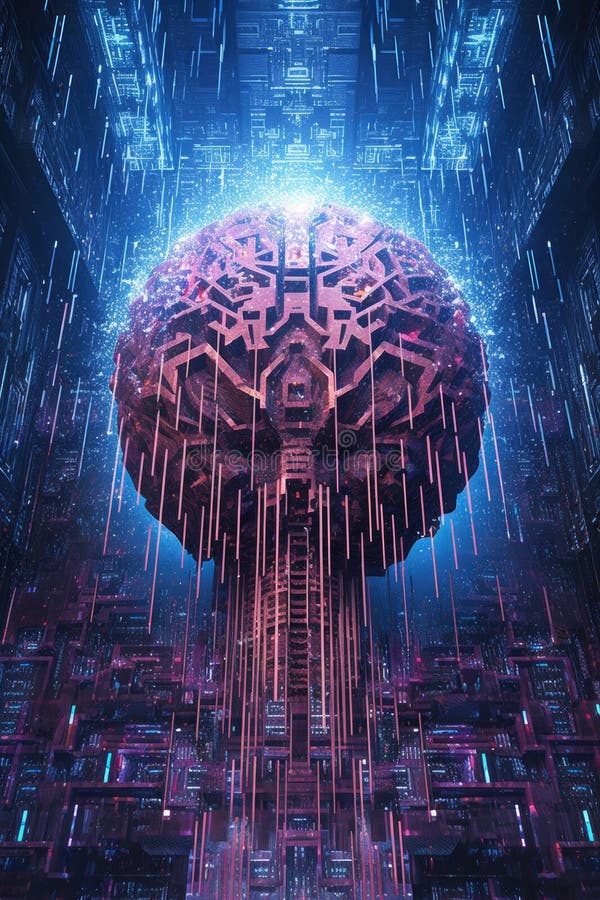 Digital Brain with Binary Code and Neural Network Stock Illustration ... Digital Brain with Binary Code and Neural Network Stock Illustration ...