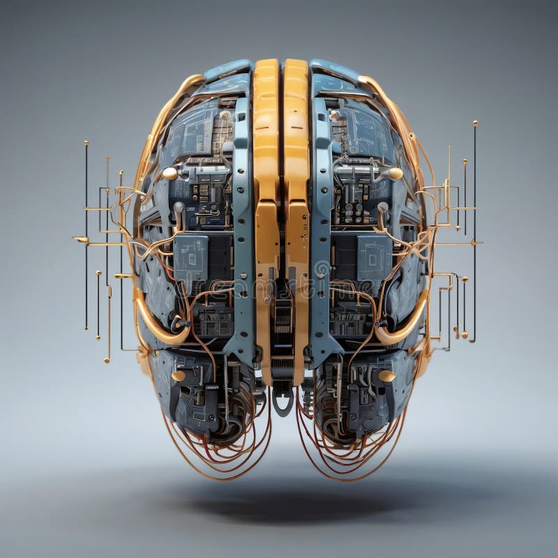 Digital Brain with Circuit and AI Cocept Stock Illustration ...