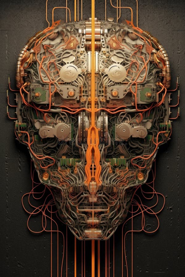 Digital Brain with Circuit Board Connections Stock Image - Image of ...