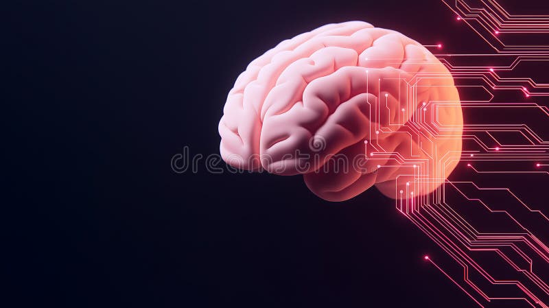 Digital Brain with Circuit Connections in a Dark Futuristic Environment ... Digital Brain with Circuit Connections in a Dark Futuristic Environment ...