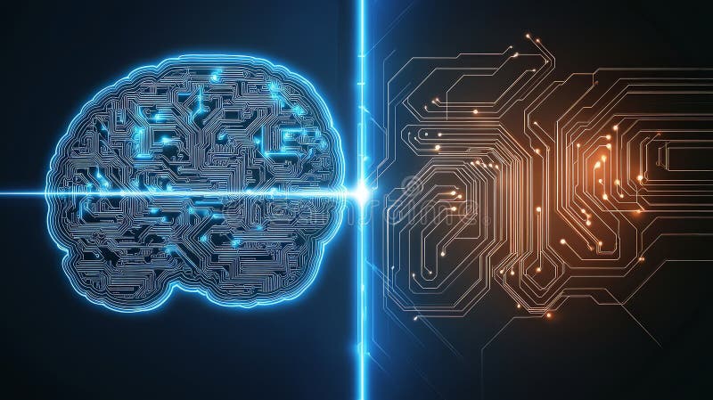 Digital Brain & Circuitry Stock Photo - Image of computing, data: 339085284