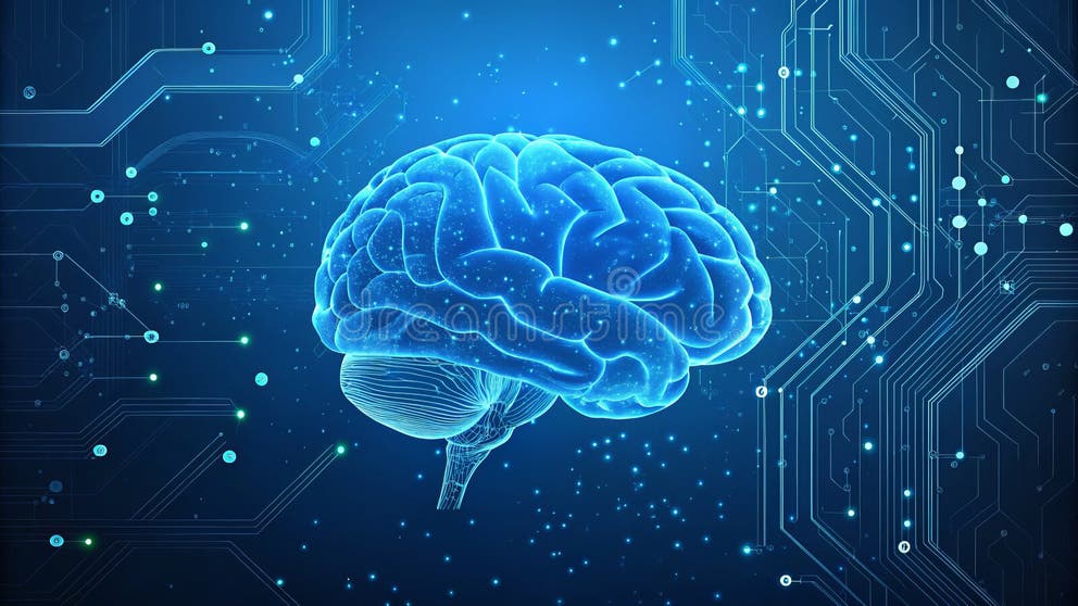 Digital Brain Circuitry and Neural Network Visualization Stock ...