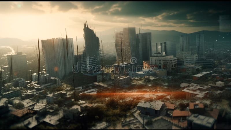 Digital Brain City. Generative AI Stock Illustration - Illustration of ...