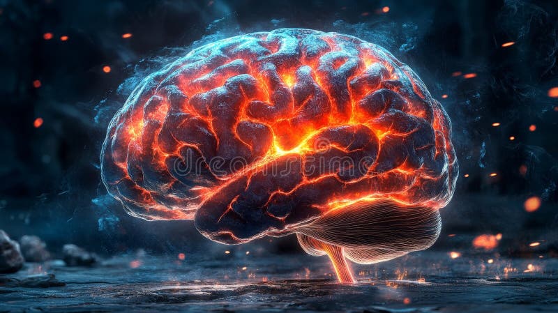 Digital Brain Concept with Neural Connections Stock Illustration ...